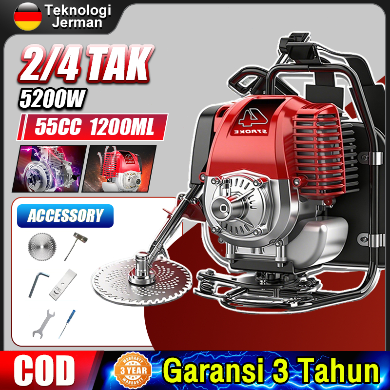 Jual Mesin Potong Rumput 4 Tak Brush Cutter Gendong 55CC Mesin Pemotong Rumput Powerfull 4 tak ...