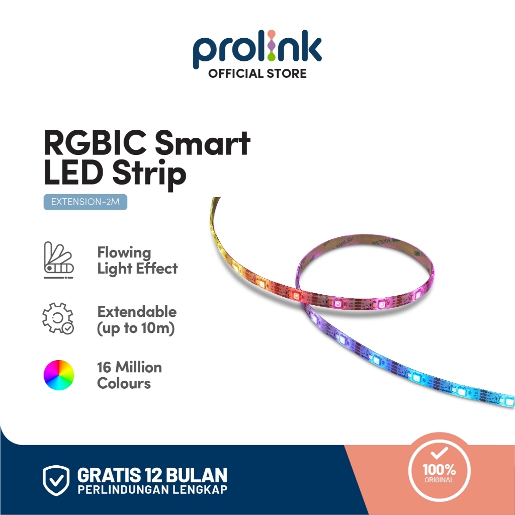 Jual Prolink Smart LED Light Strip RGBIC 2M EXTENTION | Lampu IoT WiFi ...