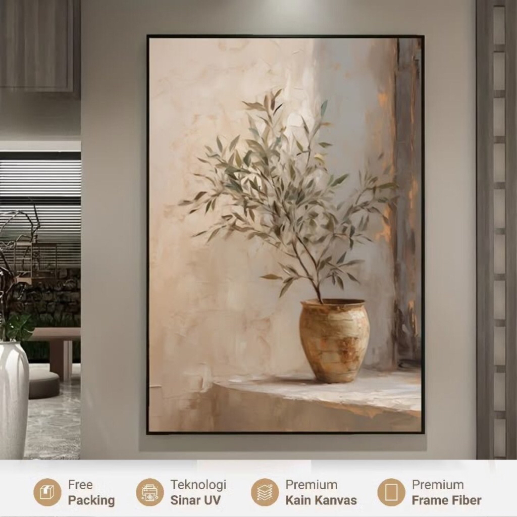 Jual Lukisan Tanaman Bergaya Rustic | Lukisan Bunga Artistik | Wall Art ...