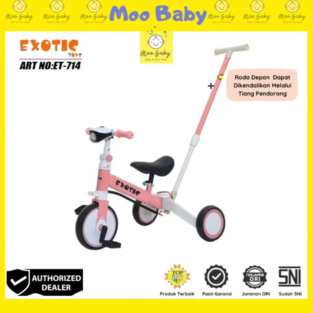 Jual (Bisa COD) Termurah Sepeda roda tiga 3 balance bike 3 in 1 dan 4 in 1 push bike Exotic 5511 ...