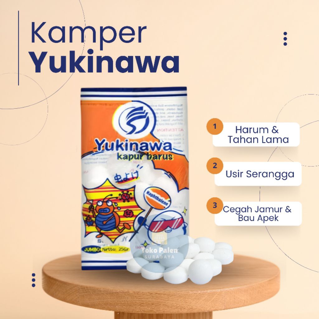 Jual Kapur Barus Yukinawa Kamper Bulat Putih Pewangi Pengharum Lemari ...