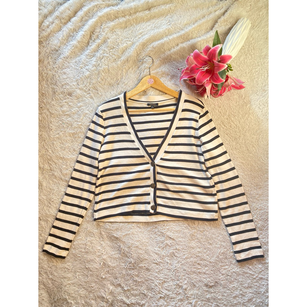 Jual Atasan Kardigan Outer Knit Rajut Salur Brand Mass*imo Dutt*y ...