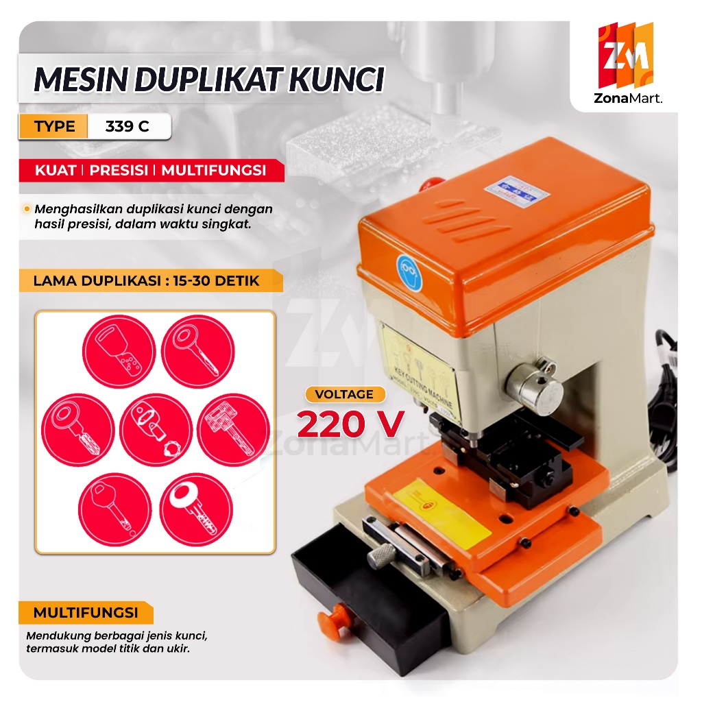 Jual Mesin duplikat kunci 339C - defu free packing triplek kayu bubble ...