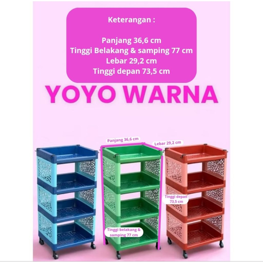 Jual Rak yoyo Pol Warna/Rak susun / rak serbaguna | Shopee Indonesia