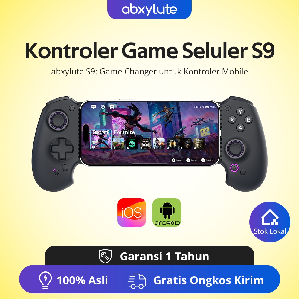 Jual abxylute S9 Gamepad Mobile Gaming Controller Type C Gamepad Phone ...