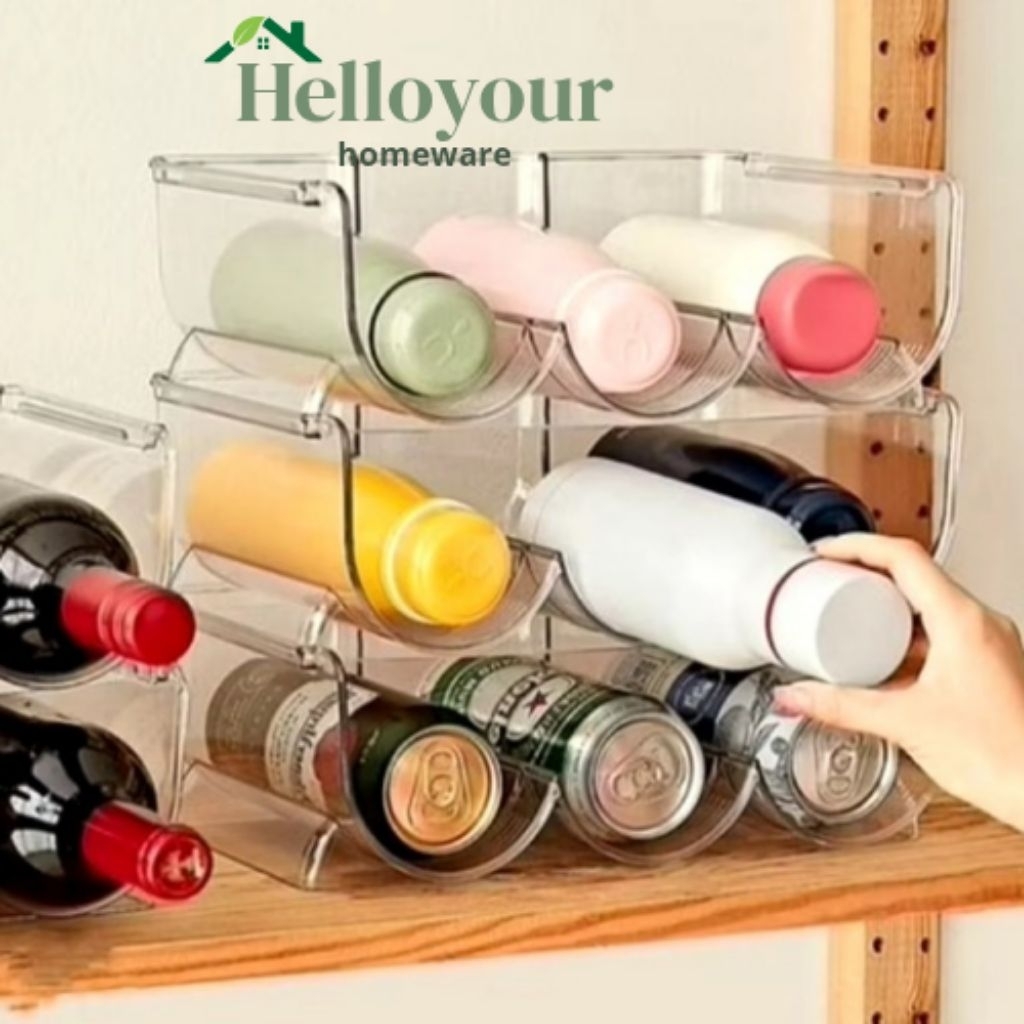 Jual Rak Botol Minuman Susun Transparan Tempat Tumber Rak Botol Holder ...