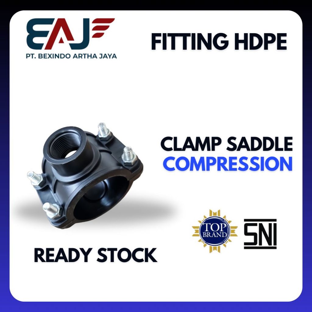 Jual Clamp Saddle Pipa HDPE Ukuran 90 x 1/2 inch | Klem Sadel HDPE ...