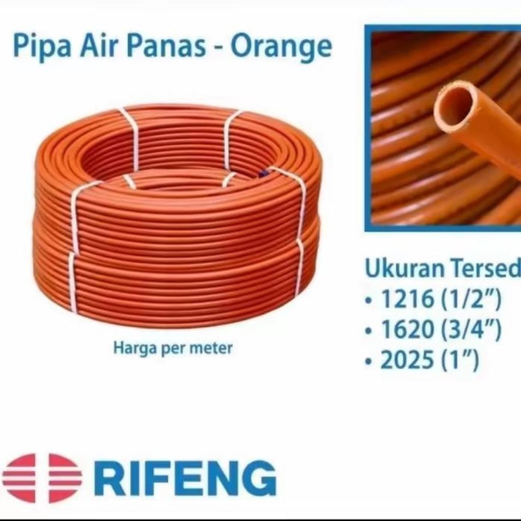Jual Pipa Air Panas Rifeng 1/2 inch 100 Meter Pipa PEX Rifeng 1216 x 1/ ...
