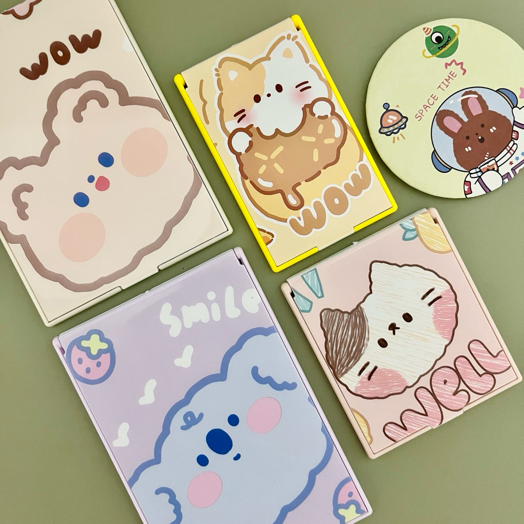 Jual CERMIN KOTAK LIPAT / BULAT KARAKTER / KACA KECANTIKAN KECIL ...