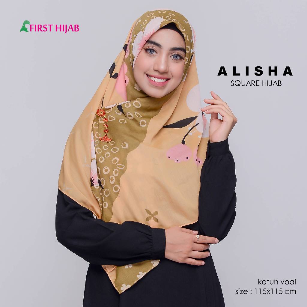 Jual FIRST HIJAB - Alisha Hijab Segiempat 115x115 cm Bahan Katun Voal ...