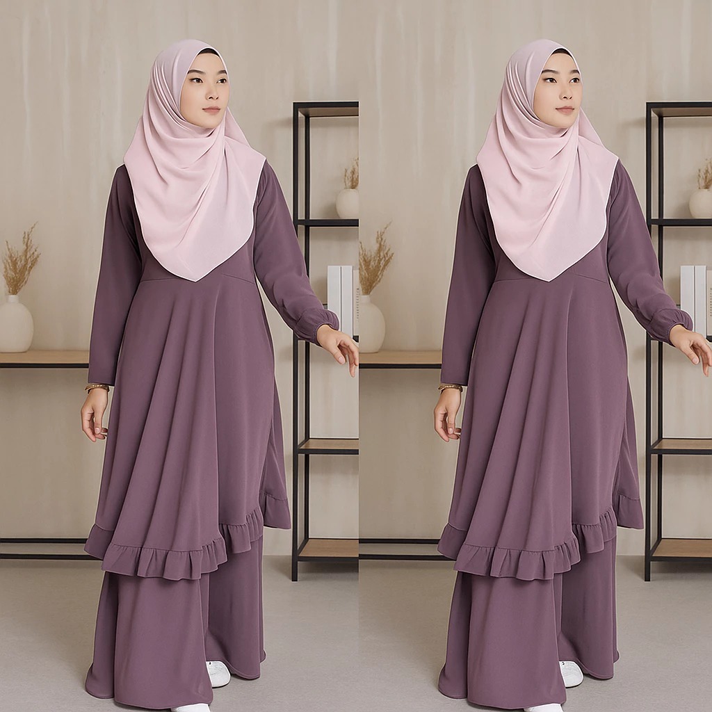 Jual Gamis Ainun / Gamis Malaysia terbaru busui serut umpak wanita ...