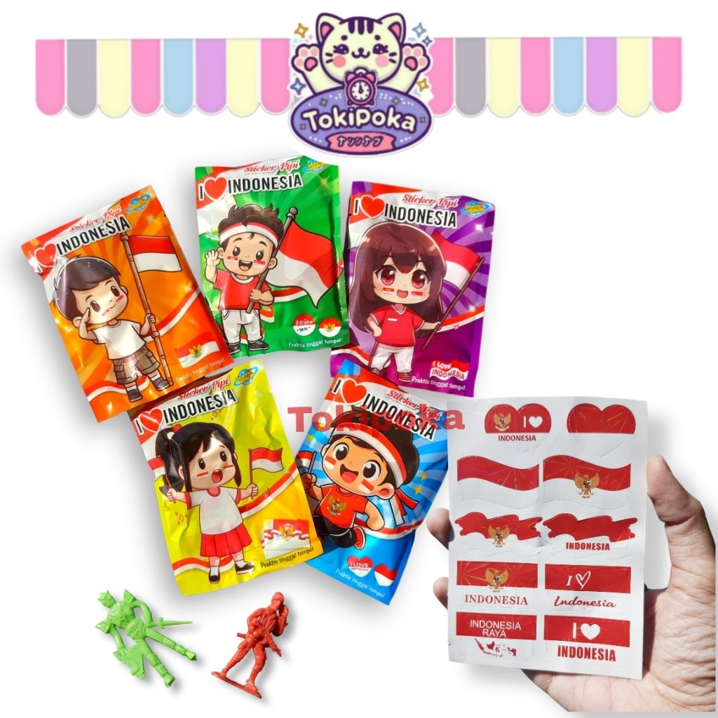 Jual Toki - N008 STICKER PIPI / 10PCS STICKER PIPI MERAH PUTIH + 2 ...