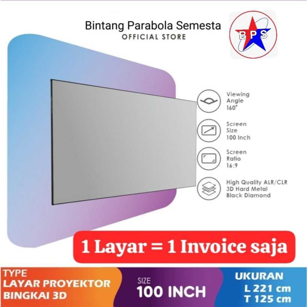 Jual Nextcam layar proyektor bingkai 100" screen projector 100inchi ...