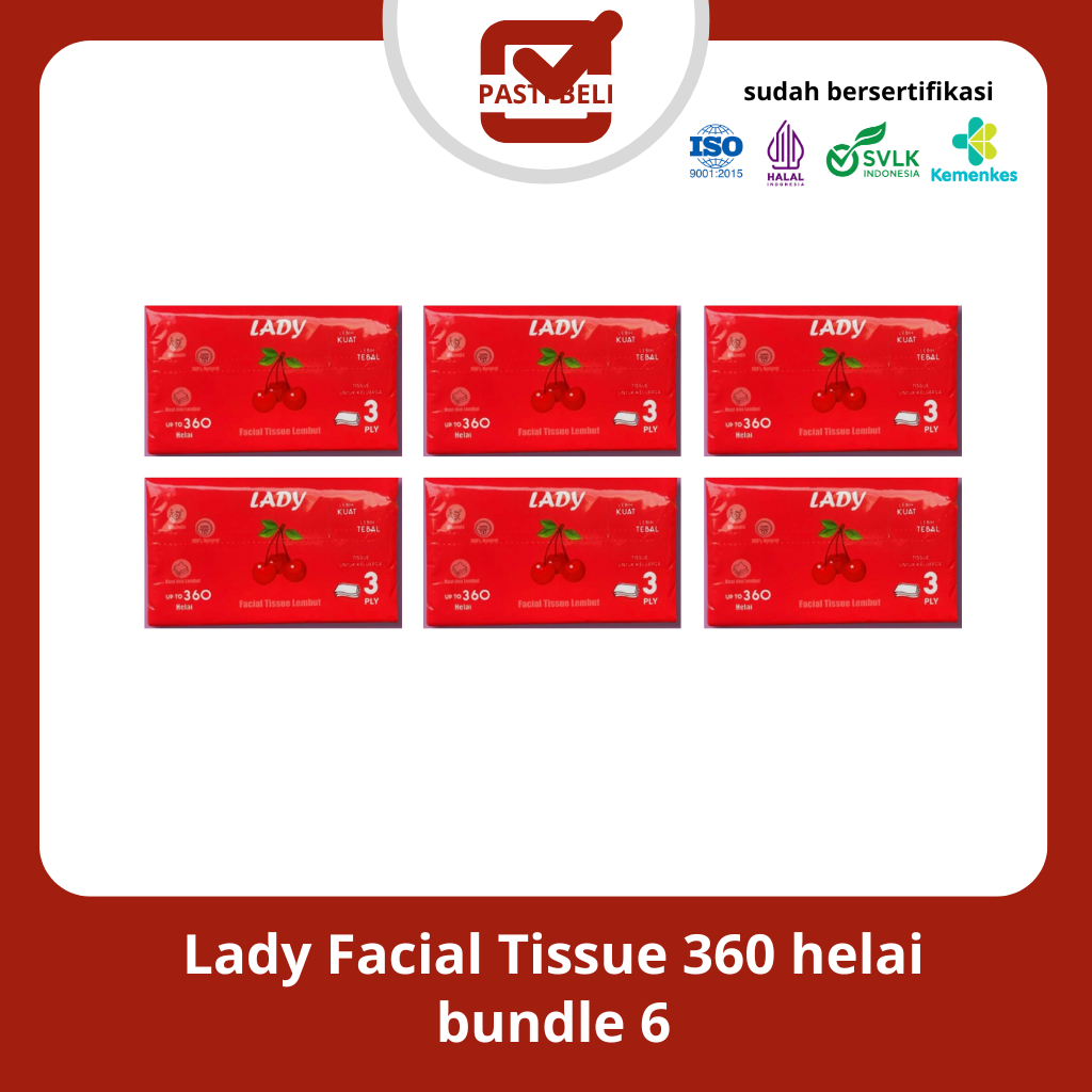 Jual Lady Facial Tissue 360 Helai Bundle 6 (3 PLY TEBAL) | Shopee Indonesia