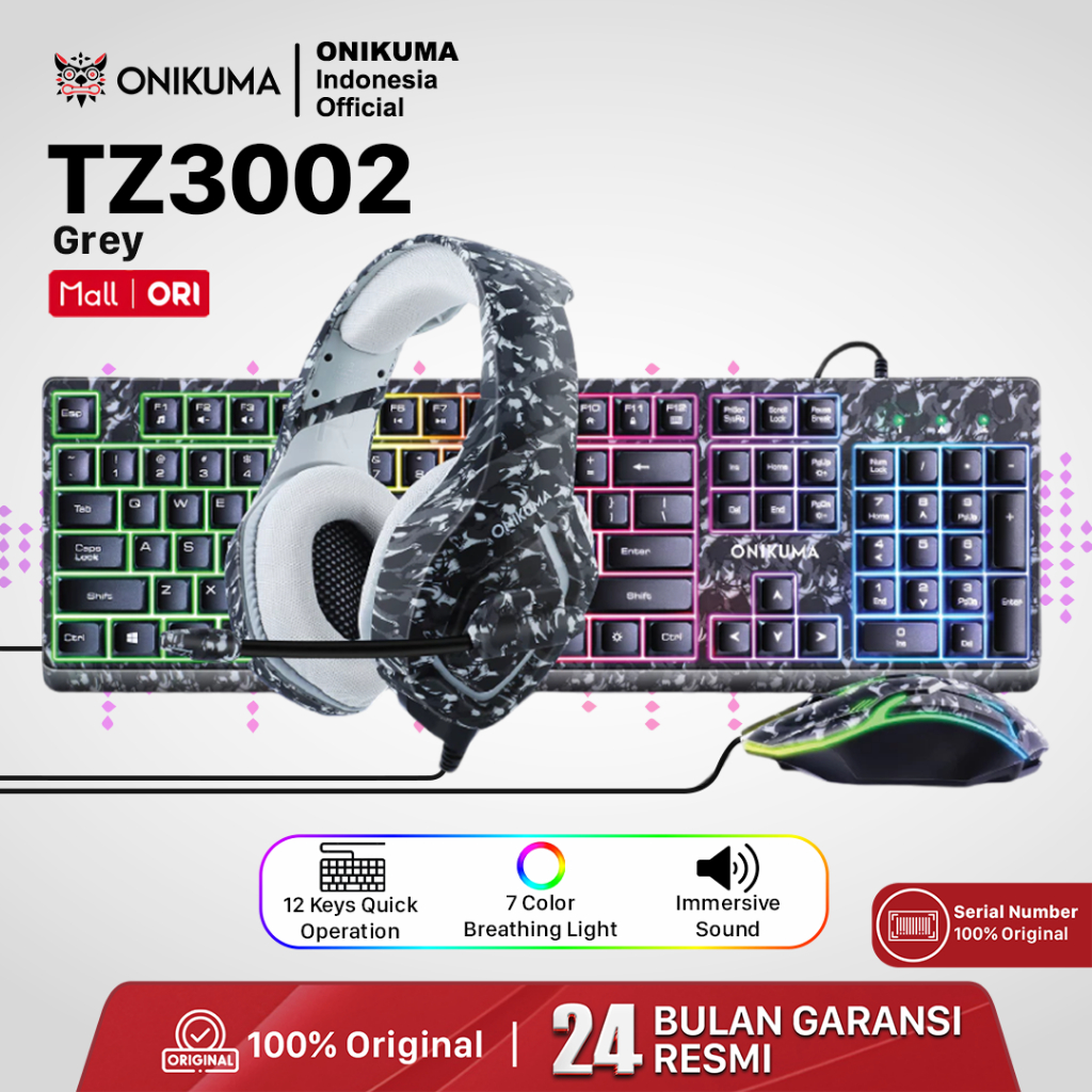 Jual ONIKUMA Gaming Bundle 3 in 1 – Keyboard + Mouse + Headset RG- FREE ...