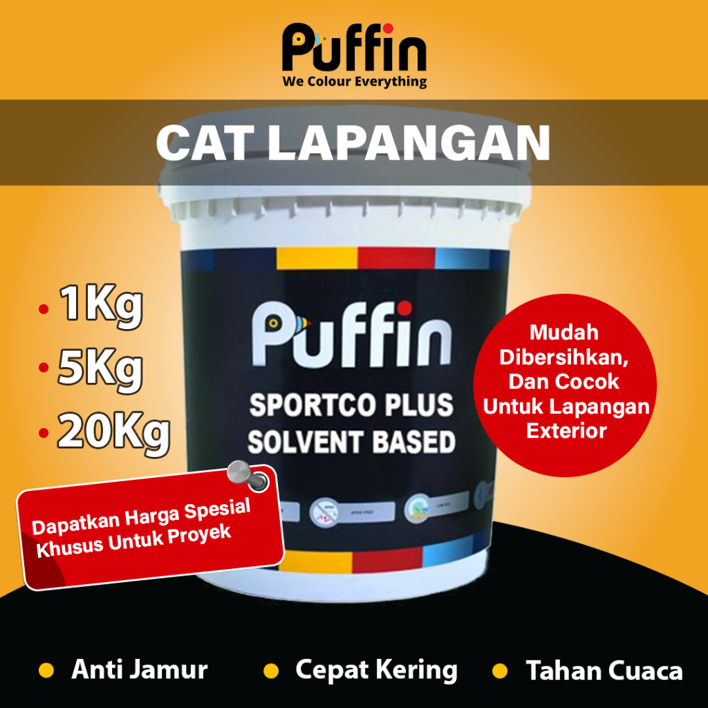 Jual Cat Lapangan Outdoor Puffin Sportco Plus - Mudah Dibersihkan ...