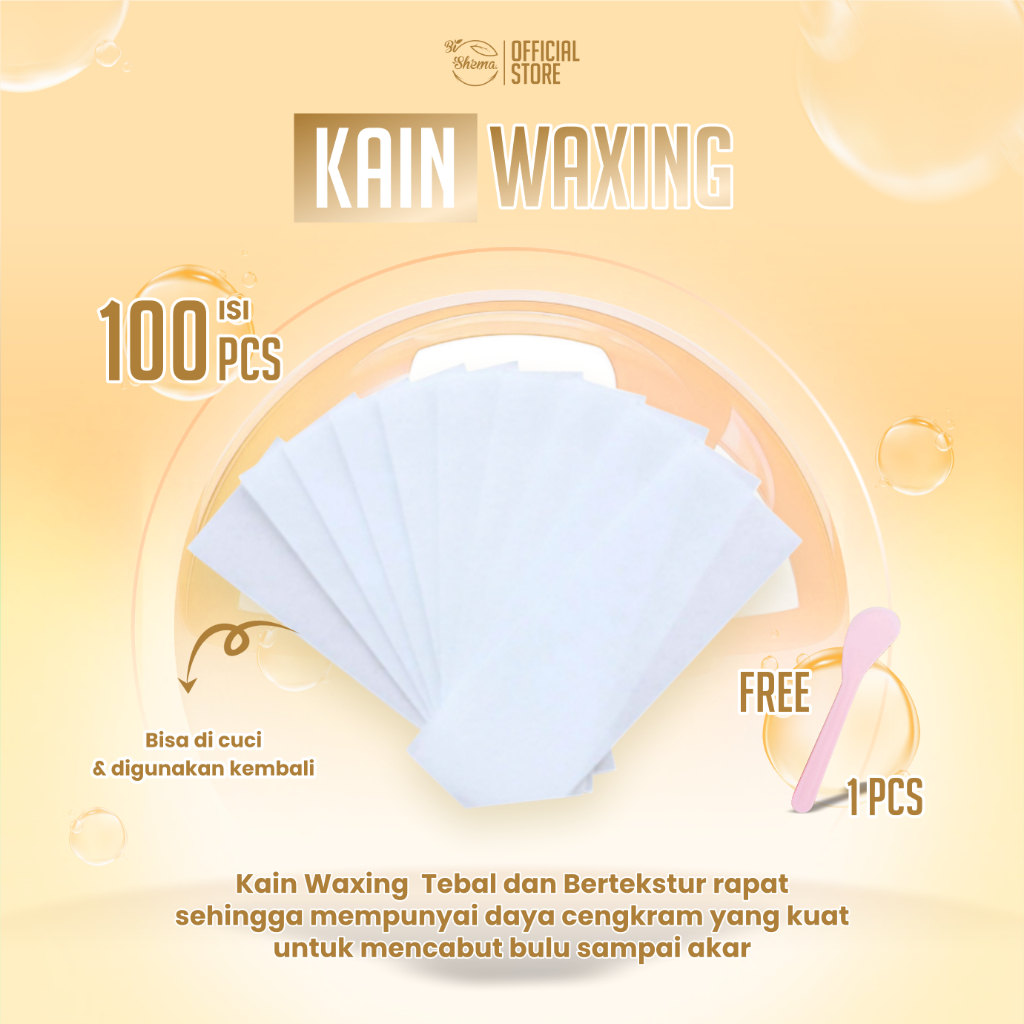 Jual Bio Shema 100 Pcs Kain Wax Tebal (Bisa Dicuci Dan Dipakai Lagi) + Spatula Untuk Waxing Bulu ...