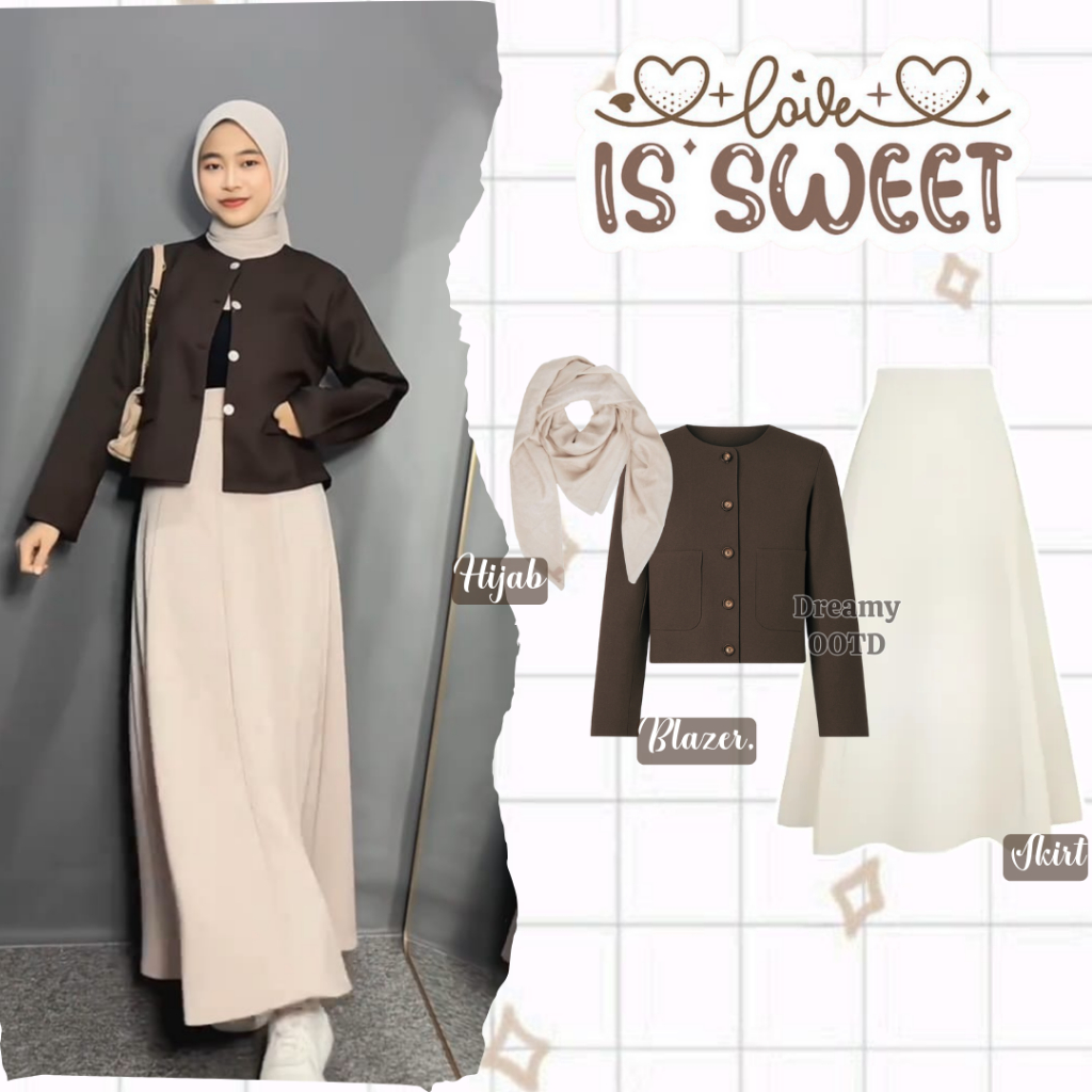 Jual DreamyOOTD - Setelan Baju Wanita Kekinian Korean Style OOTD Classy ...