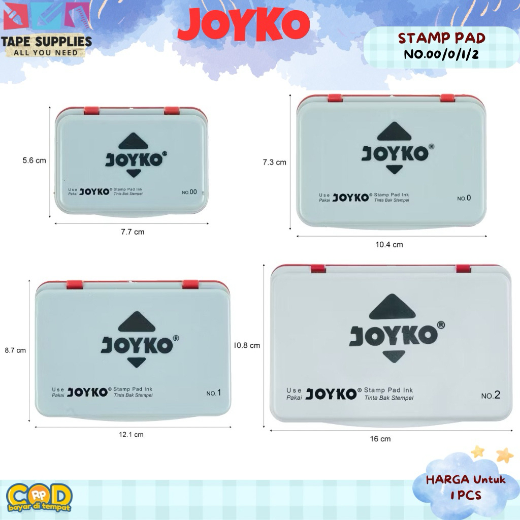 Jual Joyko Stamp Pad 00 / 0 / 1 / 2 – Bantalan Tinta Cap Kotak | Shopee ...