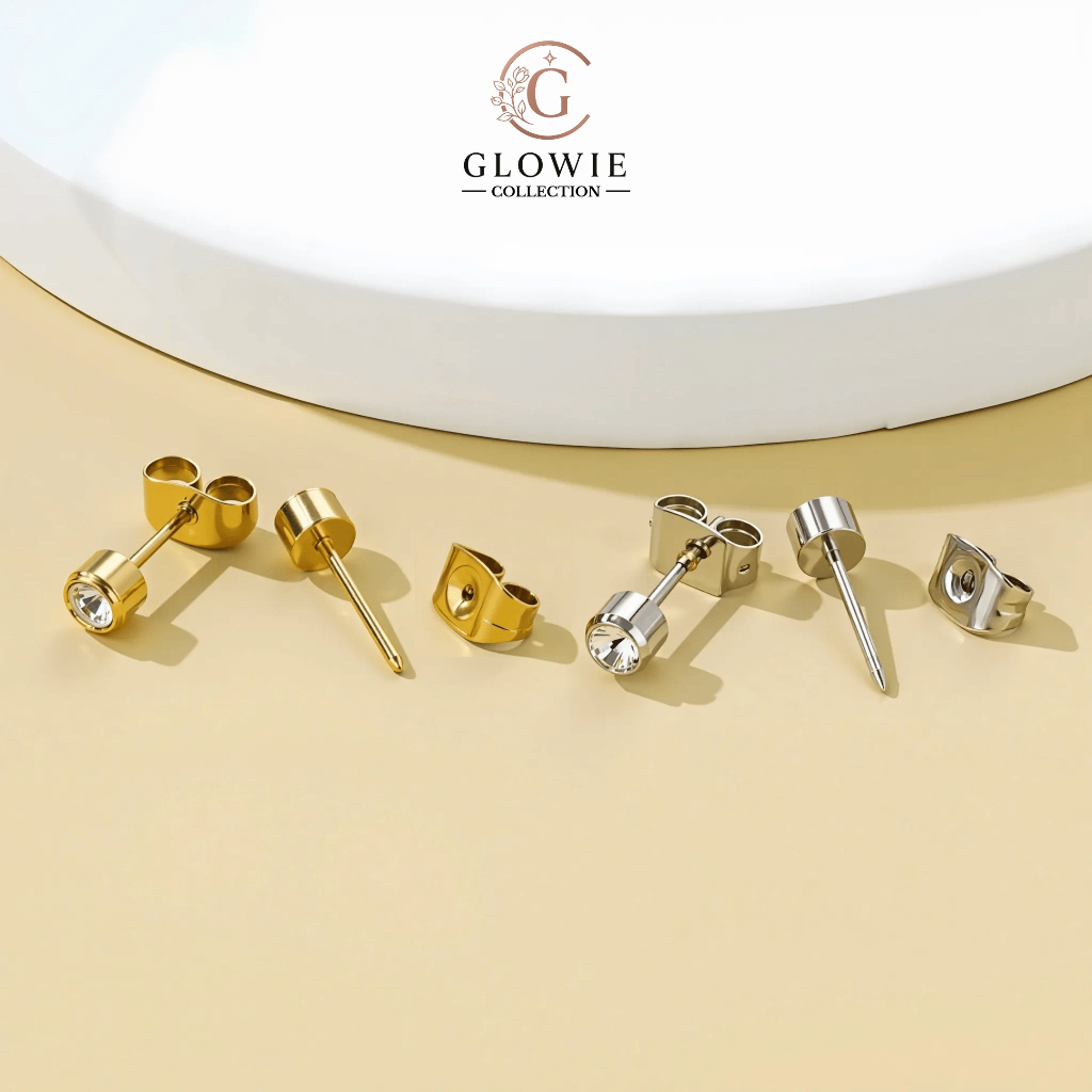 Jual Anting Tindik Tembak Telinga Titanium Premium Emas Silver Anti ...