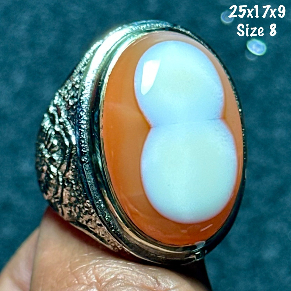 Jual Cincin Batu Akik Natural Baturaja Puser Angka 8 Jumbo Kristal ...