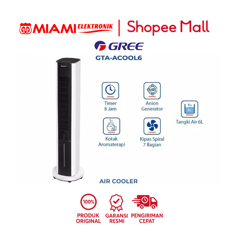 Jual GREE GTA-ACOOL6 / GTAACOOL6 - Tower Air Cooler - Anion Generator ...