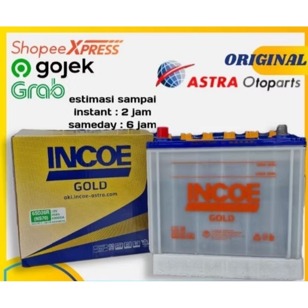 Jual aki mobil incoe gold ns70+air zuur panther traga elef asli Jepang ...