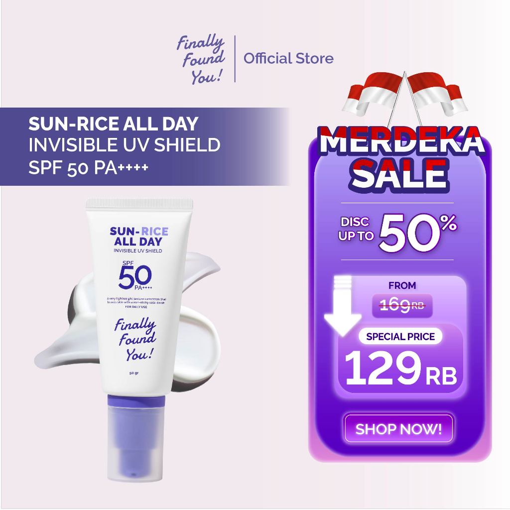 Jual Finally Found You! SUN-RICE ALL DAY Invisible UV Shield SPF 50 PA ...