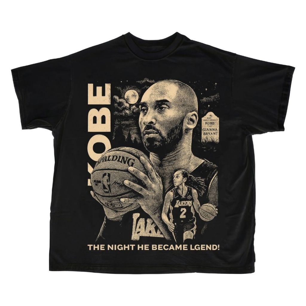 Jual Psycho Crucify "Kobe Bryant" A2 Print Oversized T-Shirt | Black ...