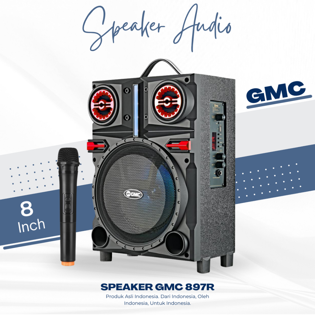 Jual Speaker GMC 897R Bluetooth Portable 8 inch Pairing free Mic ...
