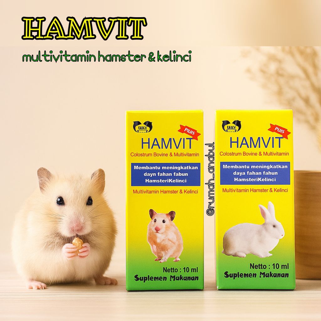 Jual Hamvit multivitamin hamster dan kelinci, vitamin untuk hamster dan ...