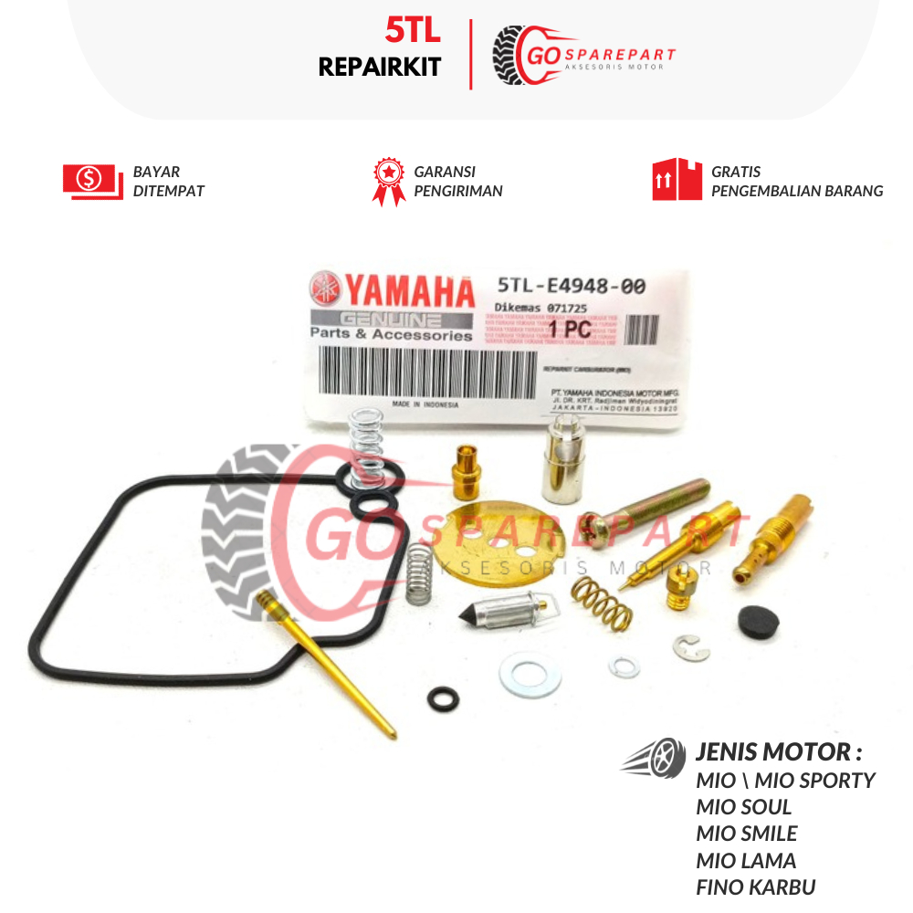 Jual 5TL REPAIRKIT MOTOR YAMAHA MIO / REPAIRKIT KARBURATOR MOTOR MIO ...