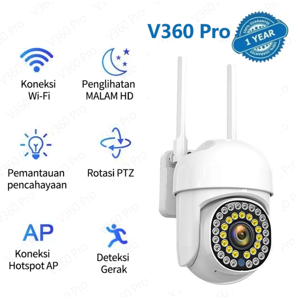 Jual Kamera V360 Pro CCTV WiFiOutdoor 360°-Audio Dua Arah, NightVision ...