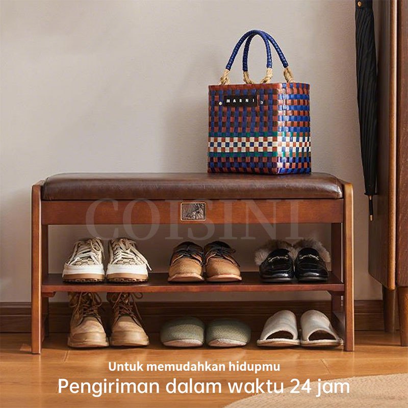 Jual Bangku/Rak Sepatu Ganti Sepatu Kayu Solid di pintu masuk/Kursi ...