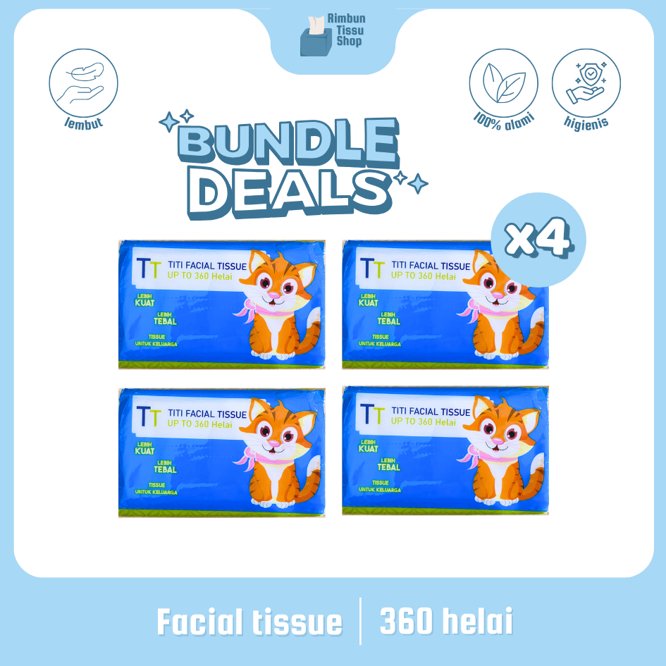 Jual Tissu TITI 360 Helai Facial Tissue BUNDLE isi 4 pcs / Tisu Wajah ...