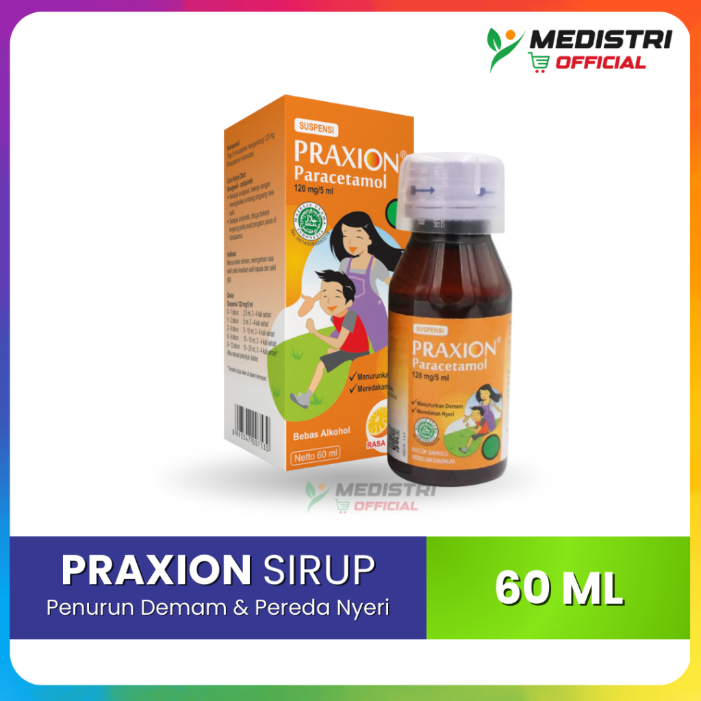 Jual Praxion Sirup 60 ml Paracetamol Anak Meredakan Demam Nyeri Sakit ...