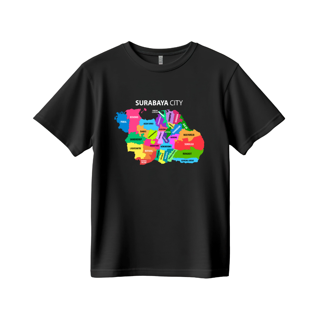 Jual Kaos Peta Kota Surabaya, Jawa Timur - Tshirt Map by Iskandar Geo ...