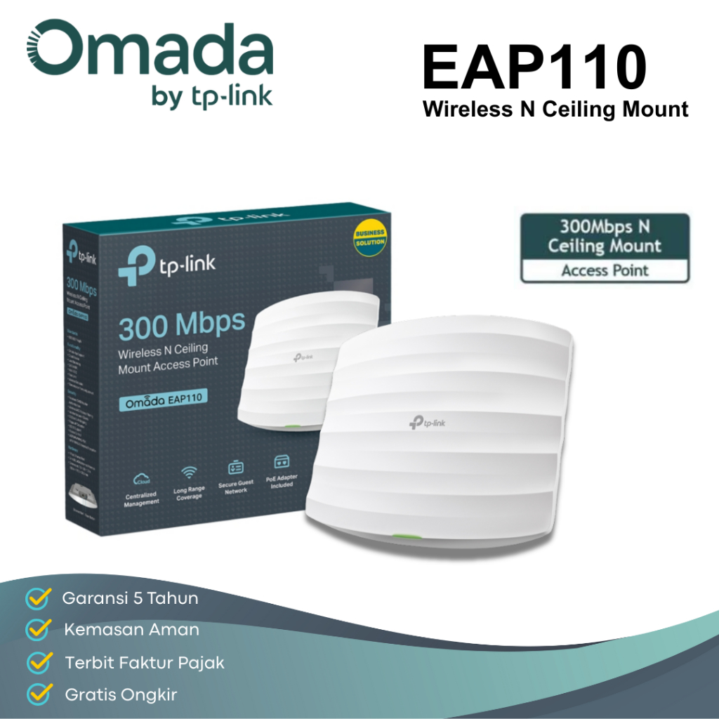 Jual TP LINK Omada EAP110 300Mbps Wireless N Ceiling Mount Access Poin ...