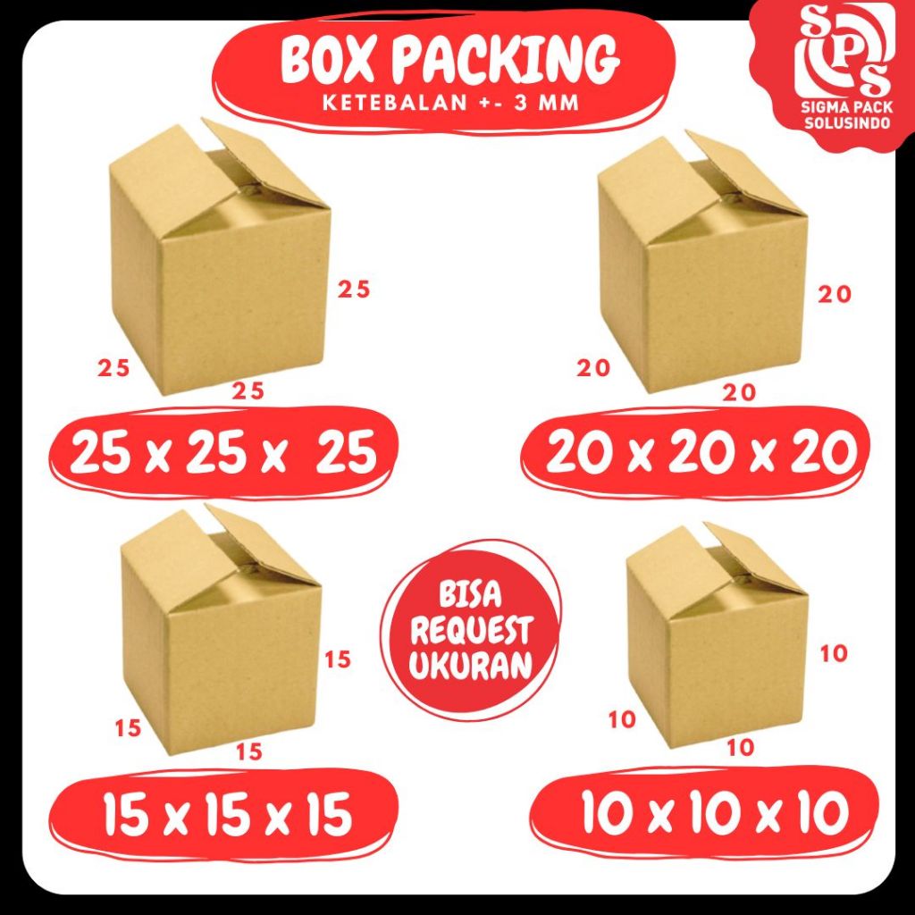 Jual Kardus 25x25x25/20x20x20/15x15x15/10x10x10 Box A1 Packing Botol ...