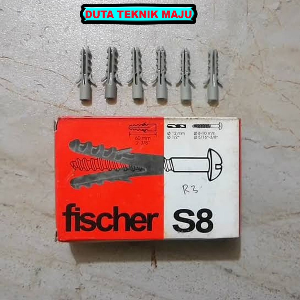 Jual FISER S8 Baut Skrup VISER S-8 LUBANG DINDING isi 100 PCS | Shopee ...