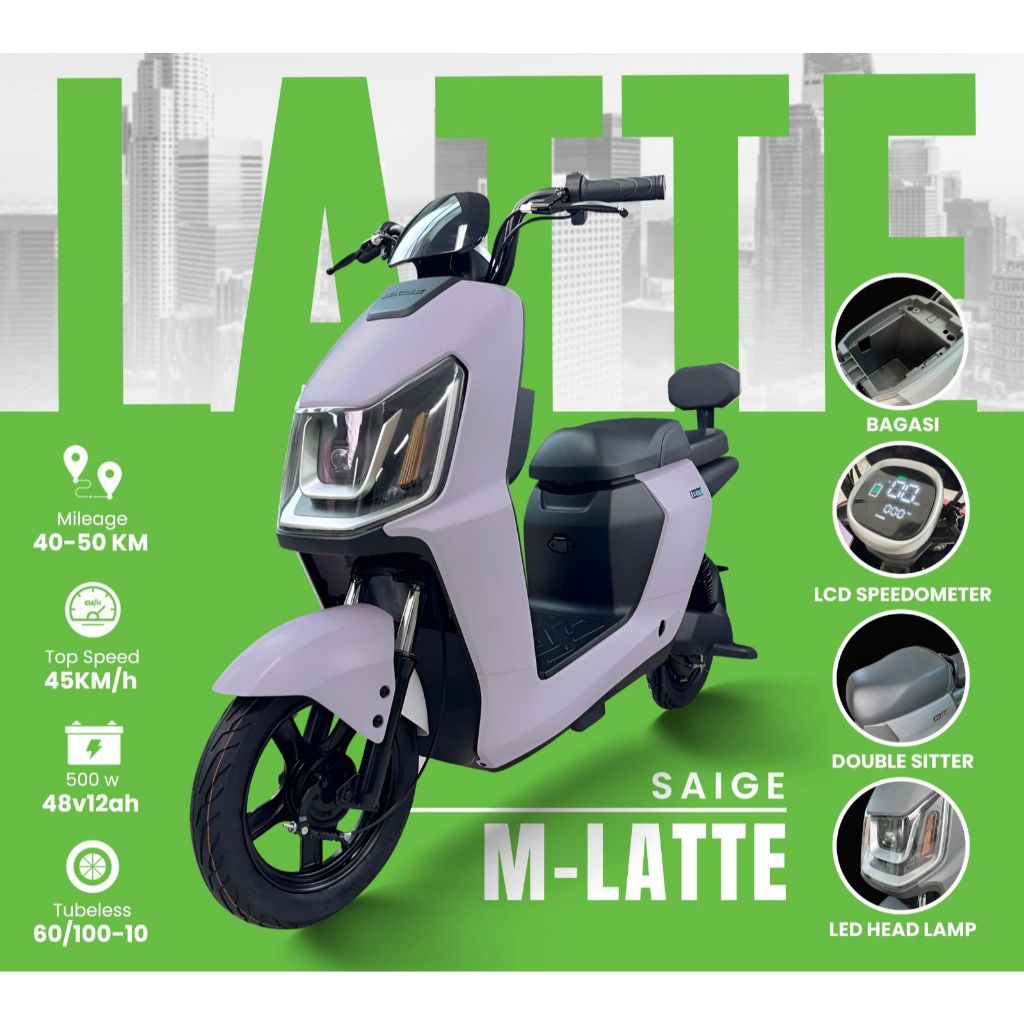 Jual Sepeda Listrik Saige Latte 500Watt Tahan Air Terbaru Bergaransi ...