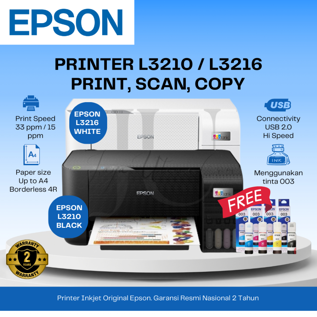 Jual Printer Epson L3210/L3216 (Print, Scan, Copy) Original Ink Tank Printer All In One | Shopee ...