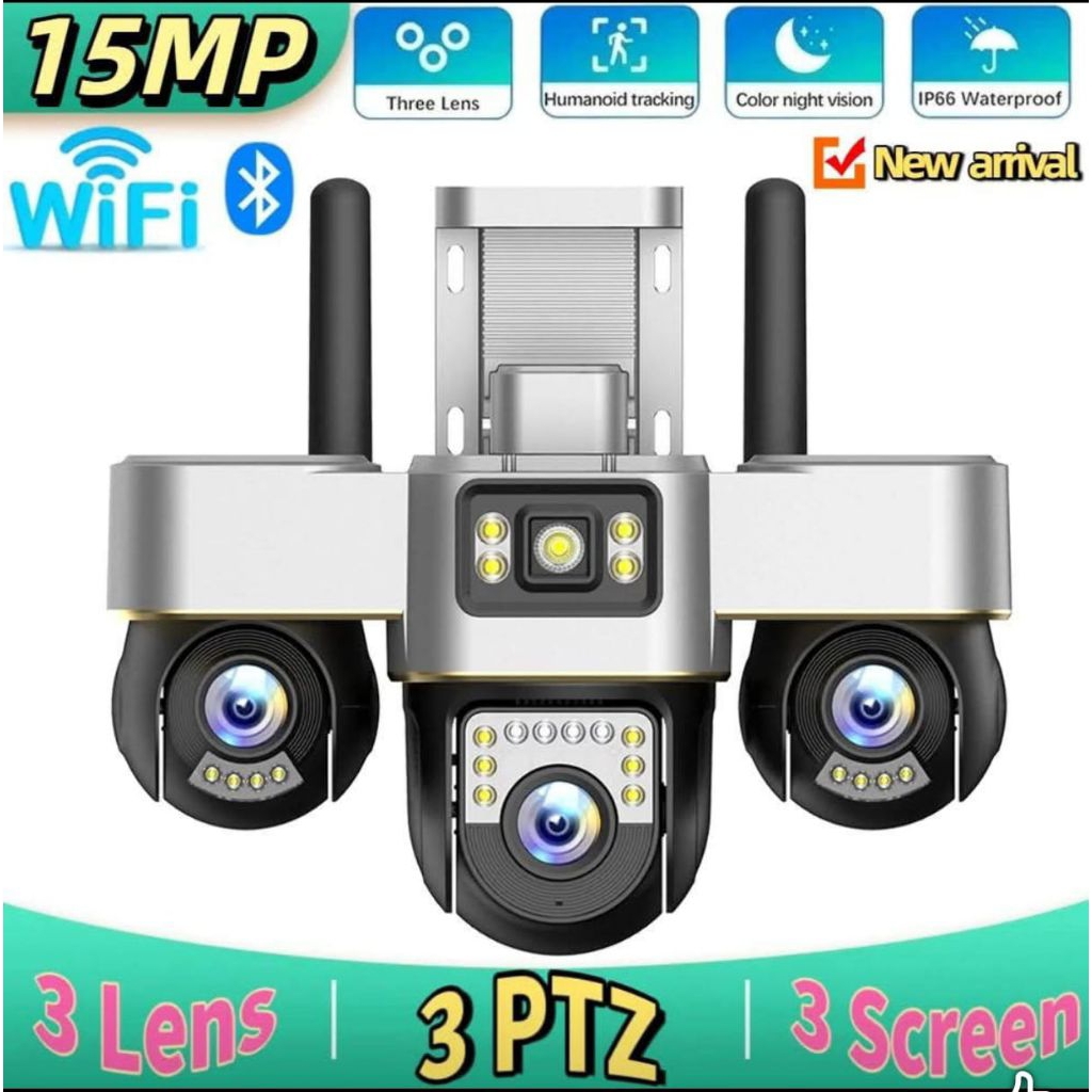 Jual IP Camera Outdoor V380 Pro Wifi Dan SimCard 4G CCTV 3 Lensa PTZ ...