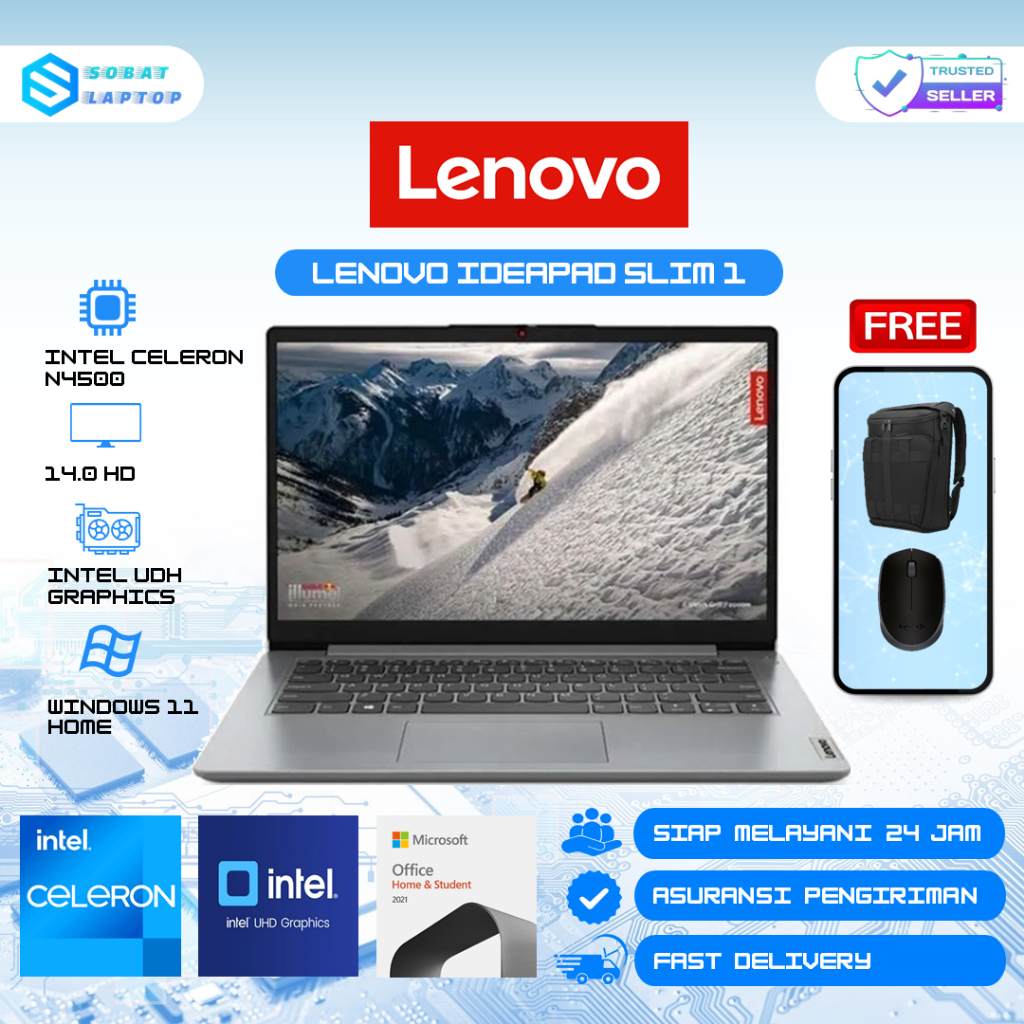 Jual Lenovo Ideapad Slim 1i Intel N4500 8GB Ram 512GB Ssd 14 Inch HD ...