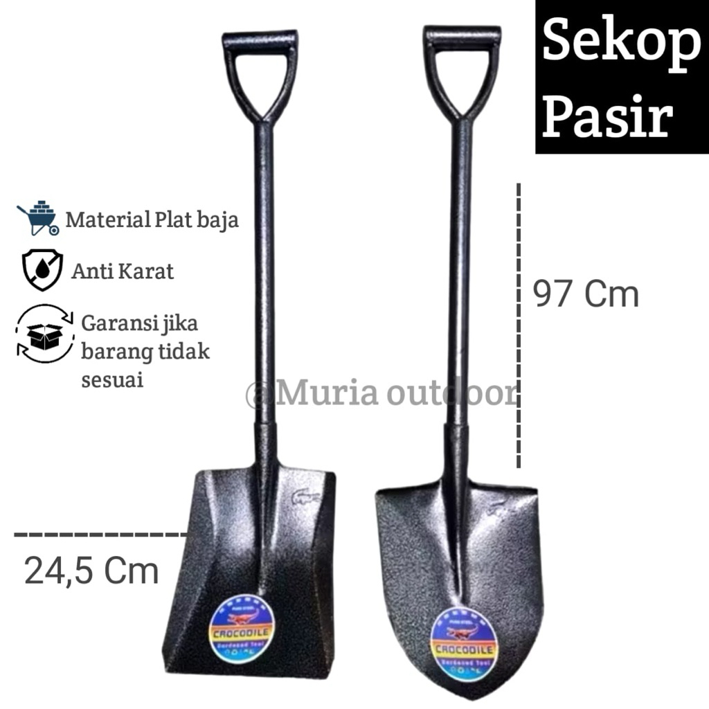 Jual Sekop Pasir Gagang Pipa Besi Skop Proyek Skop Tanah Cap buaya ...