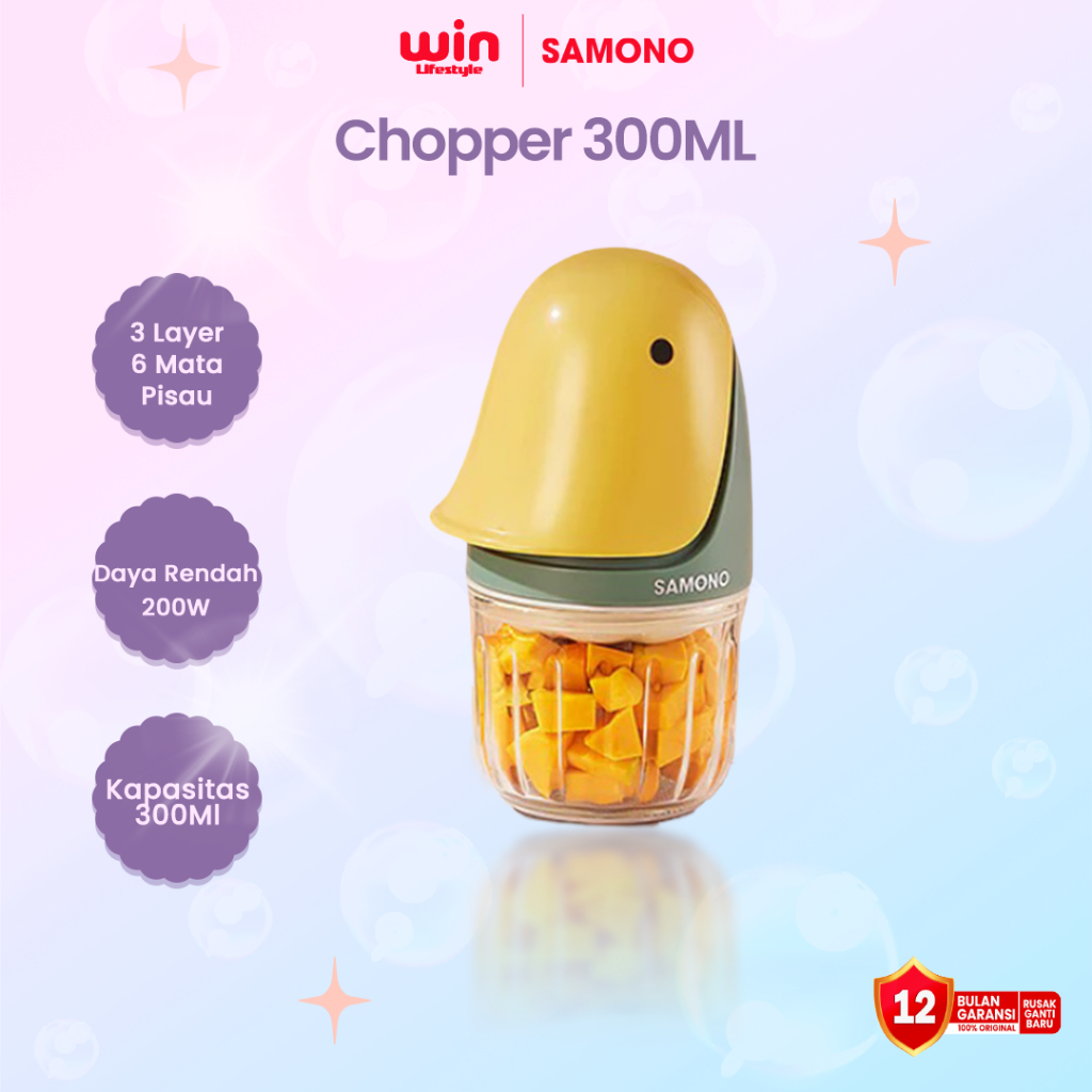 Jual SAMONO Mini Chopper 300ml Portable Magic Duck Blender Mini 200W ...