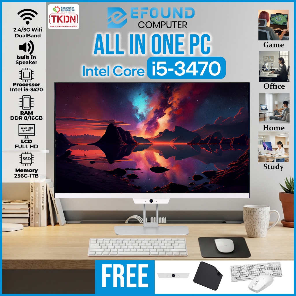 Jual eFound PC All-in-One Intel Core i5-3470 – Super Tipis, Full HD 24 ...