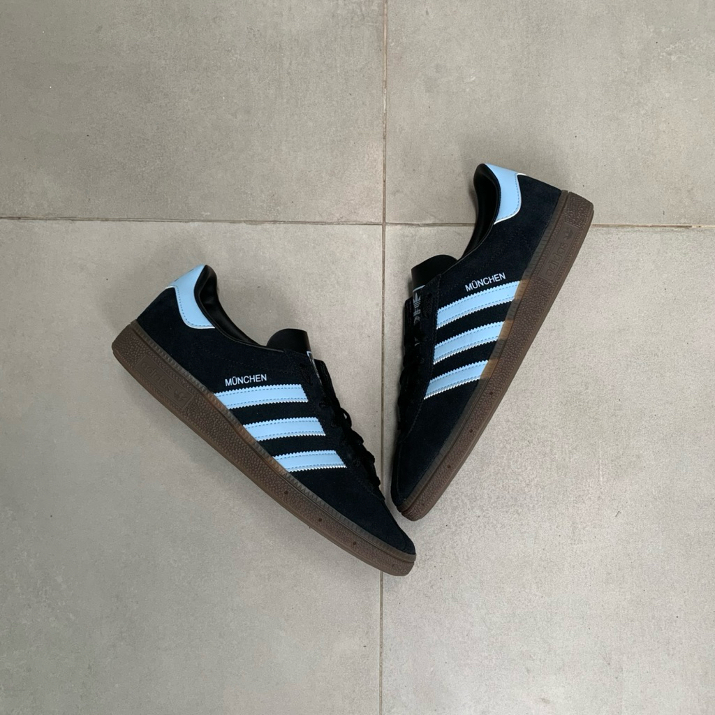 Jual Adidas Originals Munchen Core Black Sky | Shopee Indonesia