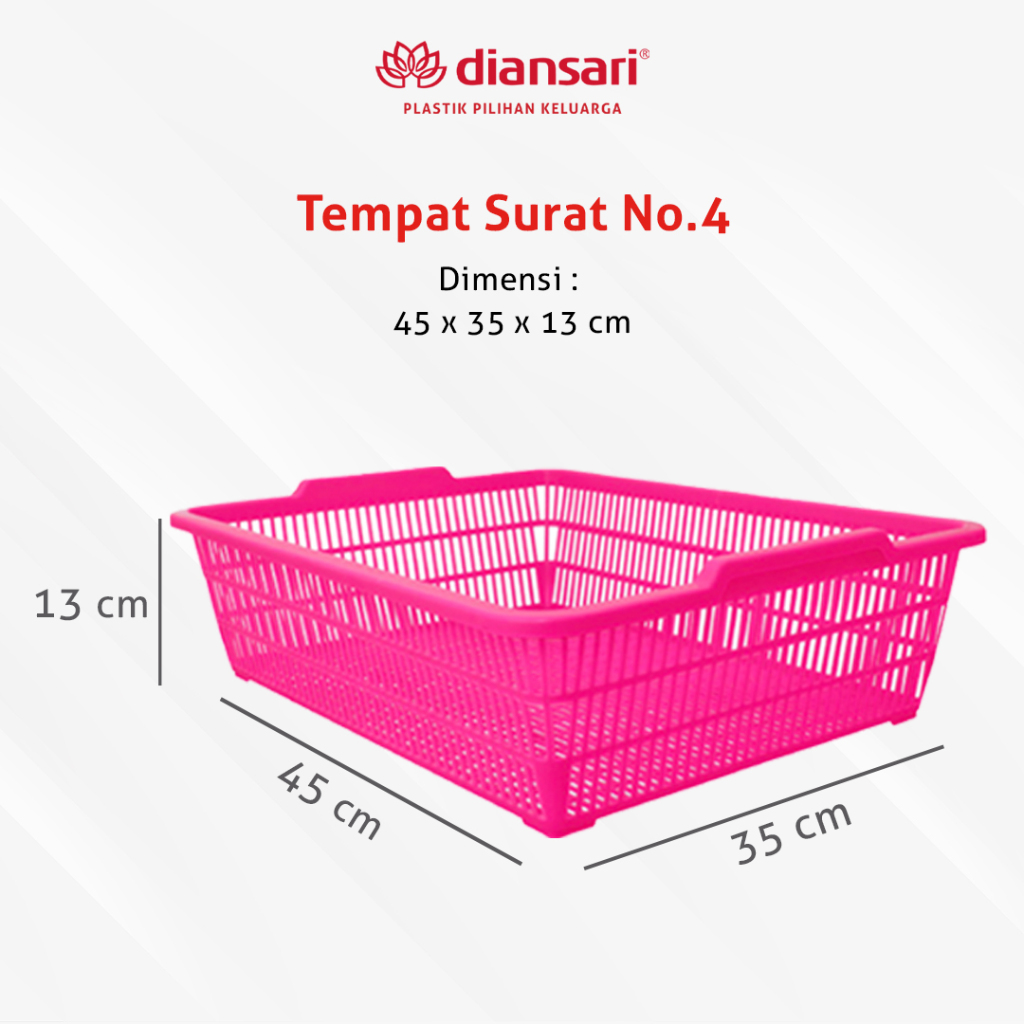 Jual DIANSARI Tempat Surat No.4 Segi Kuat Keranjang Plastik Serbaguna ...