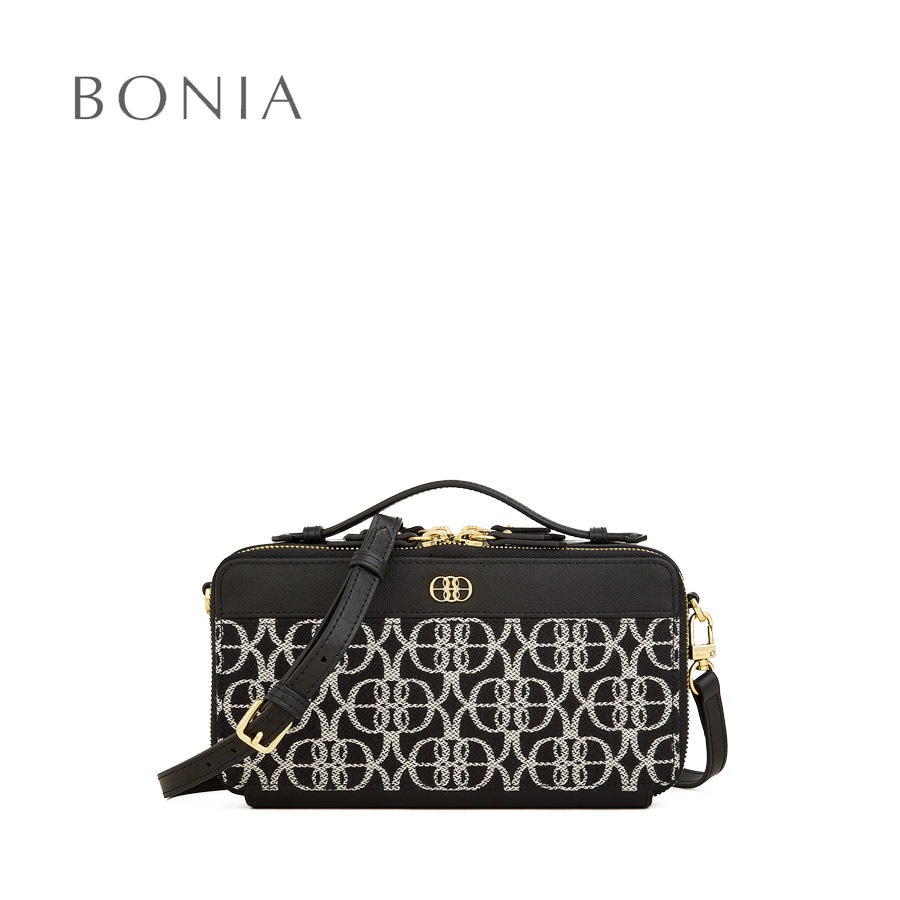 Jual Bonia - Nadia Monogram Sling Bag Black | Shopee Indonesia